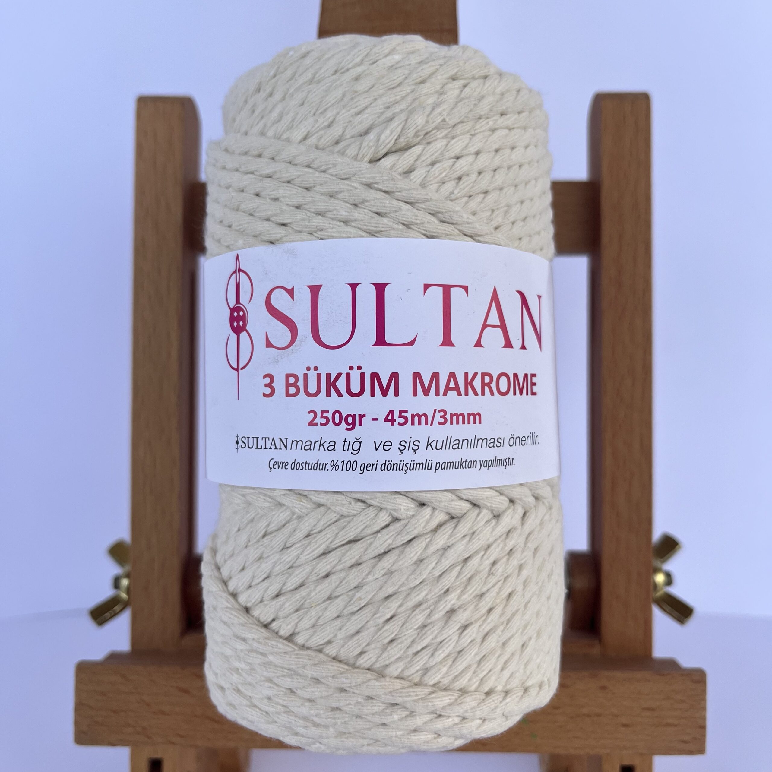Sultan Cotton Macrame | Beige | 3mm | 250g | 45m – Crafts Corner